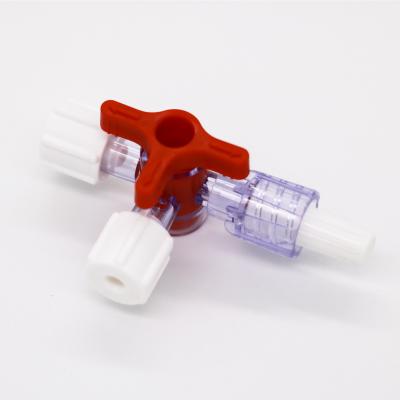 Cina 3 Way Tube Red Check Valve Connector Stopcock With Luer Lock in vendita
