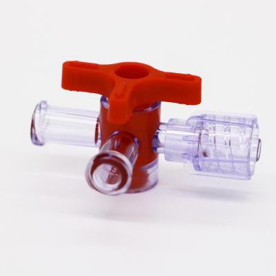 Cina 3 Way Tube Red Check Valve Connector Stopcock With Luer Lock in vendita