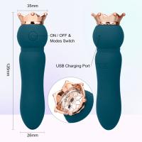 Quality Rechargeable Green Premium Crown vibrator Safe silicone 10 frequency vibration for sale