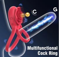 China Couple Sharing Clitoral Vibrating Ring Silicone Waterproof Remote Control 7 Modes for sale