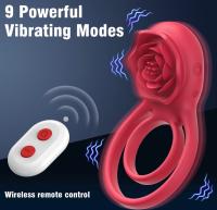 China Couple Sharing Clitoral Vibrating Ring Silicone Waterproof Remote Control 7 Modes for sale