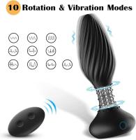 China Silicone Anal Vibrator Prostate Massager Remote Control Butt Plug 10 Vibrating Modes for sale