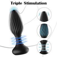 China Silicone Anal Vibrator Prostate Massager Remote Control Butt Plug 10 Vibrating Modes for sale