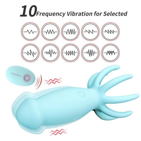 Quality 10 Modes Remote Control Pink Octopus Dildo Butt Plug Clit Nipples Vibrator Sex for sale