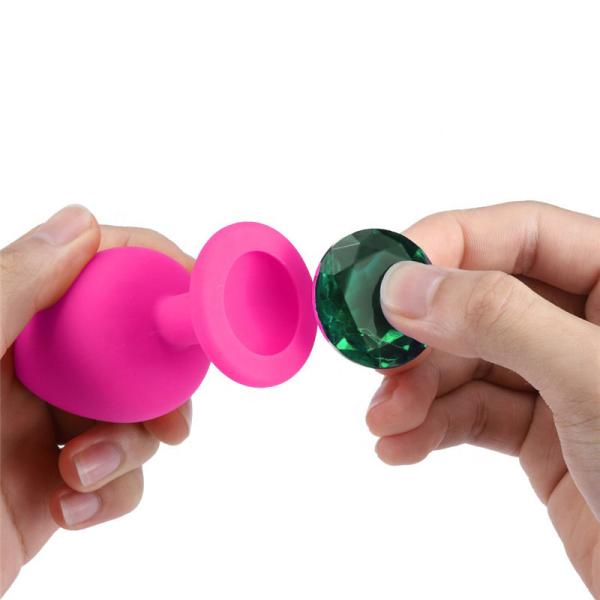 Quality Silicone Red And Black Jewel Butt SM Anal Plug Sex Toys Couple Unisex Plated for sale