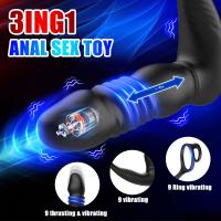 China Wireless Remote Control Prostate Massager Anal Butt Plug Silicone 9 Vibration Modes for Men Delay Ejaculation for sale