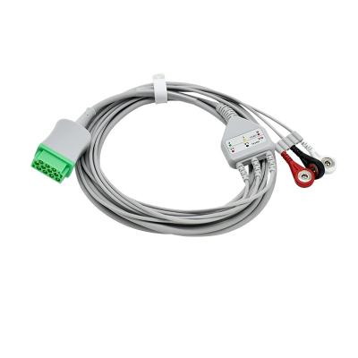 China One Piece Series ECG Cable 11 Pin & 3 Leads Medical Consumables Compatible with Dash4000 Model B1-1201S3AZ CE Certified Class I for sale