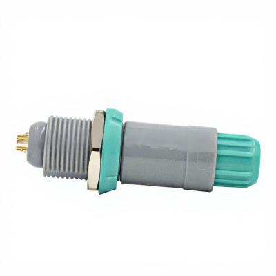 China Shenzhen Aviation Plug Plastic 1P5 Core Screw Type Medical Gray/Teal Plug Socket Moisture-Proof 5 Pin Push-Pull Self-Locking for sale