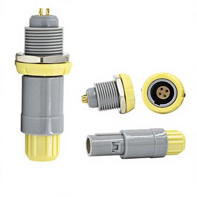China Medical Aviation Plug 1P4 Waterproof Socket Push-pull Self-locking Plastic Connector Alcohol Disinfection 3-Year Shelf Life for sale