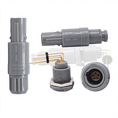 China PCB Board Mount 1P 90-Degree Long-Bend Pin Socket Plastic Plug&Play Self-Locking Connector Male/Female Gray Made China Alcohol for sale