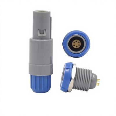 China Fast Plugging Self-Locking Aviation Plug 6-Pin Socket Male Female Gray Blue China for sale