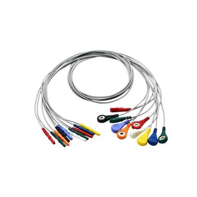 China Holter Dynamic Electrocardiogram Machine Recording Ten-Lead TPU Material Alcohol Disinfection 0.9M Length Wire D Type Medical for sale