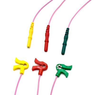 China Professional Medical Consumables D Type Newborn Electrode Clip Wire Mini ECG Lead Wires for Newborns for sale