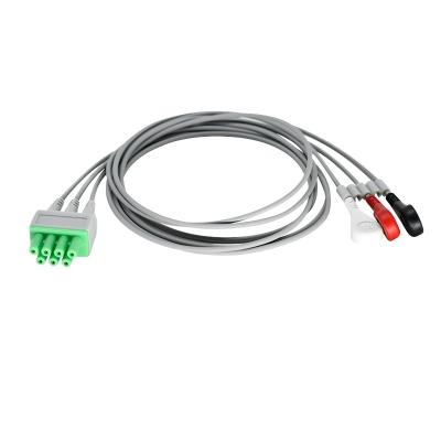 China Medical Consumables Three Conductor AHA and IEC ECG Wires Compatible with Tms-6016 Telemetry Monitoring System for sale