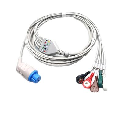 China AS3Cs310 Compatible Five-Lead Hole Integrated ECG Medical Consumables Five-Lead Hole Integrated ECG Lead Wire for sale
