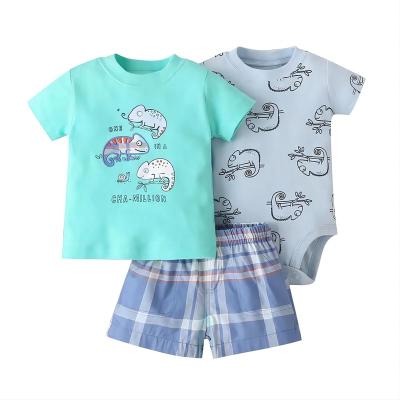 China Factory 2023 new design baby boy clothes anti-shrink set 2023 summer toddler boys kids clothes factory