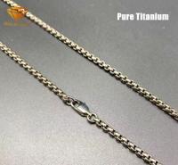 Quality Pure Titanium Box Chain Ultra Light Anti Allergy Necklace 3mm Personalized Plaid for sale