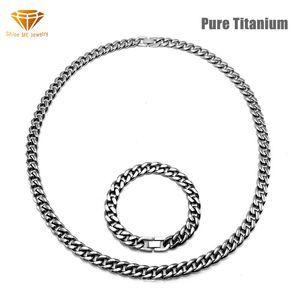 Quality Pure Titanium Denim Chain Bracelet Bold 10.5mm Hand Polished Hip Hop Accessories Tinl2386 for sale