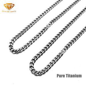 Quality Pure Titanium Denim Chain Necklace Hand Polished Hip Hop Personality Tntl2388 for sale