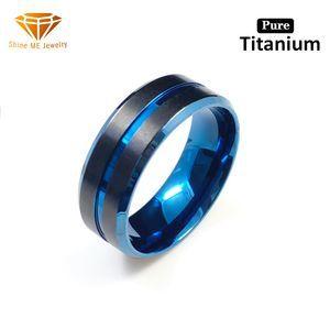 China Pure Titanium Gold Ring Wholesale Blue Black Titanium Ring for Men Tr2386 for sale