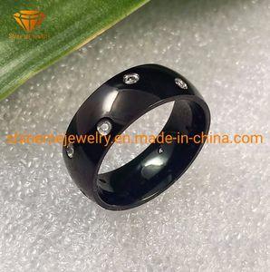 China Body Jewelry Black Plating Custom Pure Titanium Engagement Rings Tr2003 for sale