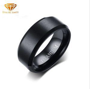 Quality Factory Wholesale 8mm Hand-Brushed Solid Titanium Ring Simple Basic Ring for Men Tr1995 for sale