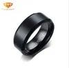 Quality Factory Wholesale 8mm Hand-Brushed Solid Titanium Ring Simple Basic Ring for Men for sale