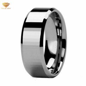 China High Quality Carbon Fiber Polished Tungsten Rings for Men and Women Wedding Ring Korean Simple Frosted Ring Tst2876 for sale