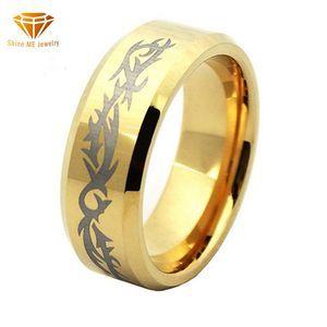 China Fashion Jewelry High Quality Gold Plating Laser Tungsten Ring Tst1023 for sale