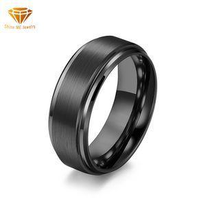China Brushed Tungsten Steel Plated Black Matte Ring for Men Simple Ring Trs017 for sale