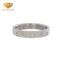 Quality Body Jewelry Stainless Steel Set Zircon 4mm Finger Ring SSR1108 for sale