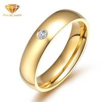 Quality Zircon Inlaid Korean Jewelry Titanium Steel Jewelry Fashion Ring 5mm Smooth Ring for sale