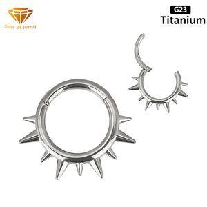 China Aftm F136 Titanium Spike Piercing Helix Earring Jewelry Hinged Segment Ring Sm1840 for sale