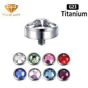 China G23 Titanium Diamond Embedded Nail Cross-Border Hot Sale F136 Titanium Jewelry Dermal Anchor Top Tda-2 for sale