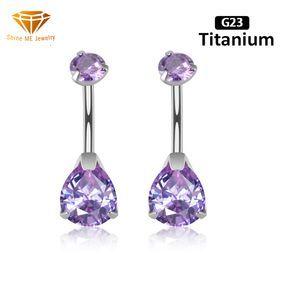 China Female Navel Rings Body Piercing ASTM F136 Titanium Belly Button Ring Nailing Catch Zircon Piercing Jewelry for Women Tpn038 for sale