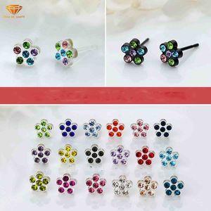 China New Plum Blossom Resin Earrings, Fashionable Color Water Diamond Earrings, Resin Ear Hole Nourishing Color Earrings Rner2412 for sale