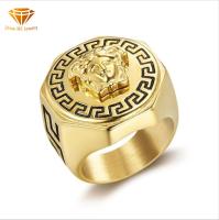 Quality Ancient Greek Mythology Medusa Ring Titanium Steel Tide Brand Gold-Plated Medusa for sale