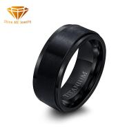 Quality Fashion Jewelry IP Black Titanium Band Pure Titanium Wedding Ring for Men Tr2025 for sale