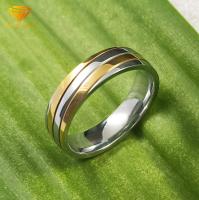 Quality Fashion Jewelry Solid Titanium Ring Gold PVD Silver Ring Tr1818 for sale