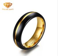 Quality 6mm Tungsten Steel Black Gold Ring Men's Ring Jewelry Tst8135 for sale