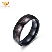 Quality Fashion Jewelry High Quality Carbon Fiber 8mm Red and Black Carbon Fiber for sale