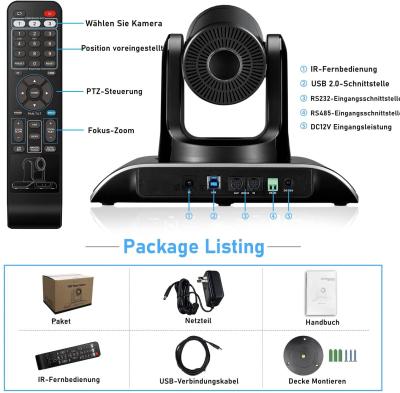 Cina Macchina fotografica 9600bps di conferenza di VHD3U 3X 1080P 720p USB PTZ in vendita