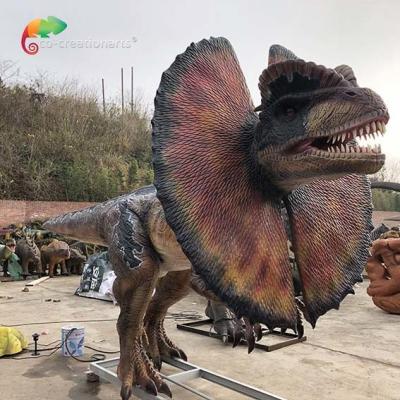 China Dilophosaurus Animatronic Factory Life Size Amusement Park Animatonic Dinosaur Dilophosaurus for sale