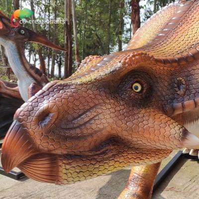 China Resin Protoceratops Large Fiberglass Animal Statues Dinosaur Smooth Surface for sale