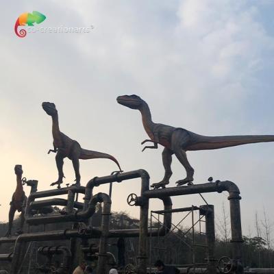 China Openluchtdecoratie Velociraptor die Animatronic Realistische Dinosaurusmodellen waterdicht maken Te koop