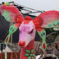 China Lighting Customizable Fiberglass Deer For Theme Park for sale