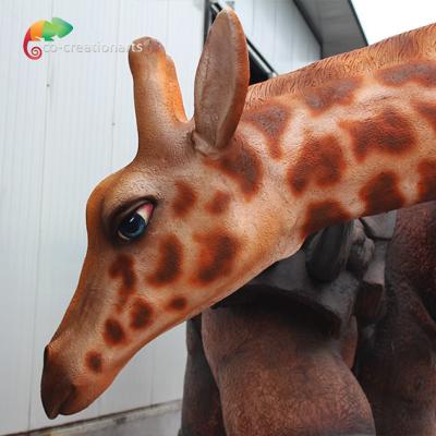 China Lighting Theme Park Fiberglass Giraffe Simulation Color for sale