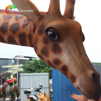 China Lighting Theme Park Fiberglass Giraffe Simulation Color for sale