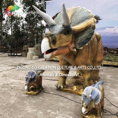 China Trio de Triceratops Animatrónico Realista: Grupo Gritante Com Movimento Dinâmico e Exibição Pré-Histórica à venda