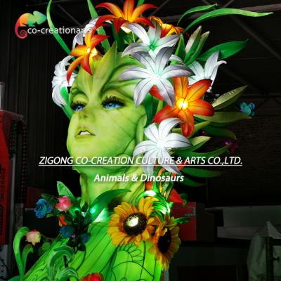 中国 クリスタルエナジーの脚を持つ魅惑的な光る花の妖精彫刻 | 植物ファンタジーライトアート 販売のため